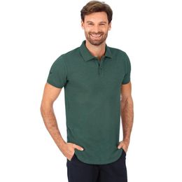 TRIGEMA Poloshirt »Slim Fit Poloshirt aus DELUXE-Piqué« 1 Stk. green-melange L L DELUXE-Piqué-Qualität