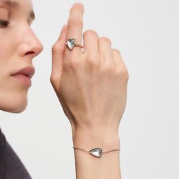 Liebeskind Berlin Fingerring »Glass Heart Ring« roségoldfarben-transparent 56 Romantischer Damenring mit Glasherz