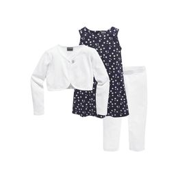 Kidsworld Bolero, Kleid & Leggings »3tlg. Set, Komplett Outfit mit Sternenmuster« Set, 3, 3 Stk. mit niedlicher Bolero-Jacke marine-gemustert-weiß...