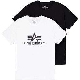 Alpha Industries Damen Rundhalsshirt &raquo;Basic T 2 Pack&laquo; Set, 2 Stk. schwarz-wei&szlig; 3XL