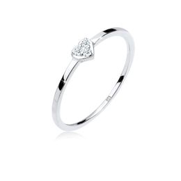 Elli DIAMONDS Verlobungsring »Herz Symbol Diamant 0.04 ct. 925 Silber« Silber 58 mm Romantischer Diamantring mit Herz Symbol für Damen