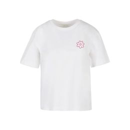 Merchcode T-Shirt &raquo;Ladies Flower Tee&laquo; 1 Stk. tlg. white M M Oversize‐Schnitt, locker sitzende Silhouette, l&auml;ngere H&uuml;ftl&auml;nge