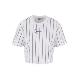 Karl Kani Damen T-Shirt &raquo; Damen Small Signature Essential Pinstripe Crop Tee&laquo; 1 Stk. L