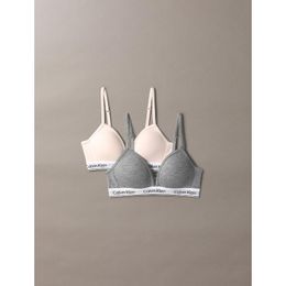 Calvin Klein Underwear Triangel-BH &raquo;2PK TRIANGLE&laquo; Packung, 2er-Pack, 2 Stk. mit Logobund rosa+grau 164/170 - N-Gr N-Gr 164/170 2er-Pack Triangel-BH...
