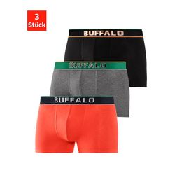 Buffalo Boxer &raquo;Boxershorts f&uuml;r Herren&laquo; Packung, 3 Stk. aus Baumwoll-Mix schwarz, orange, anthrazit-meliert S - 3 Stk. 3 Stk. S Buffalo Boxershorts...