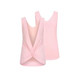 CLOUD 5IVE Klassische Bluse &raquo;Top mit Lochmuster und hinten offen in Wickeloptik&laquo; rosa M M Vielseitige Kombinationsm&ouml;glichkeiten