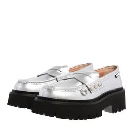 Moschino Loafer - Snap Button - Gr. 37 (EU) - in Silber - f&uuml;r Damen