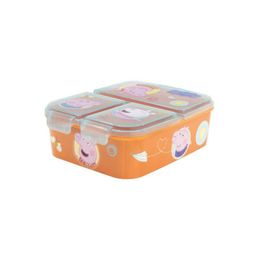 Brotdose Kinder 3 Fächer Peppa Pig Lunchbox in Orange Frühstücksbox in Orange | Gr.: onesize