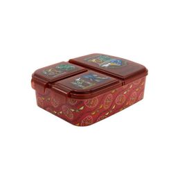 Brotdose 3 Fächer Harry Potter Lunchbox in Rot Frühstücksbox Kinder in Rot | Gr.: onesize