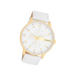 Analog-Armbanduhr Oozoo Timepieces wei&szlig; gro&szlig; (ca. 45mm) | Gr.: onesize