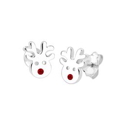 Elli Ohrringe 'Hirsch' M&auml;dchen Gr&ouml;&szlig;e One Size rot / silber