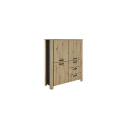 ByLiving Highboard FARO in Artisan Eiche (Eiche-Optik) - B 120, H 137, T 40 cm | Gr.: onesize