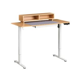 Beliani H&ouml;henverstellbarer Schreibtisch LUCAMA in Braun/Wei&szlig; | Gr.: onesize