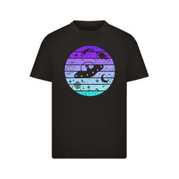F4NT4STIC T-Shirt Retro Alien Weltraum Sonnenuntergang in schwarz | Gr.: 110/116