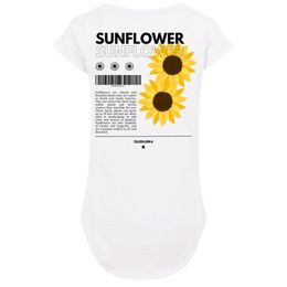 F4NT4STIC Long Cut T-Shirt Sonnenblume in wei&szlig; | Gr.: 4XL