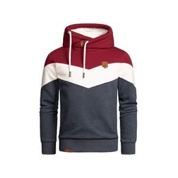 Amaci&Sons Amaci&Sons Kapuzenpullover BOISE in Bordeaux/Wei&szlig;/Blau | Gr.: S