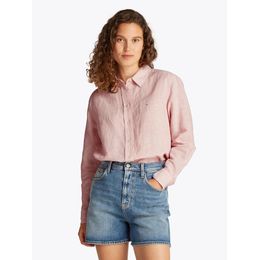 Tommy Jeans Bluse Damen Gr&ouml;&szlig;e L pink / wei&szlig;