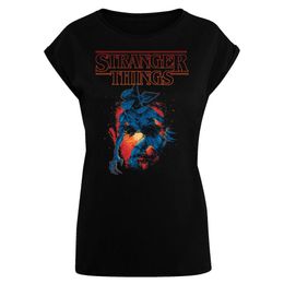 F4NT4STIC Extended Shoulder T-Shirt Stranger Things DemoCave Netflix TV Series in schwarz | Gr.: XS