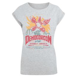 F4NT4STIC T-Shirt Stranger Things Demogorgon Poster in grau meliert | Gr.: XS