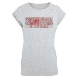F4NT4STIC T-Shirt Stranger Things Glow Logo in grau meliert | Gr.: XXL