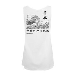 F4NT4STIC Ladies Tanktop Kanagawa Welle in wei&szlig; | Gr.: L