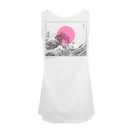 F4NT4STIC Ladies Tanktop Kanagawa Welle in wei&szlig; | Gr.: XS