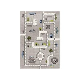 Pergamon Kinder Teppich Maui Kids Stra&szlig;en in Grijs | Gr.: 120 x 170 cm