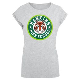 F4NT4STIC T-Shirt Stranger Things Hawkins Tiger Circle in grau meliert | Gr.: XXL