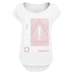 F4NT4STIC Long Cut T-Shirt Panic At The Disco Turn Up The Crazy in wei&szlig; | Gr.: S
