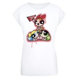 F4NT4STIC Extended Shoulder T-Shirt Powerpuff Girls Cheerleaders in wei&szlig; | Gr.: M