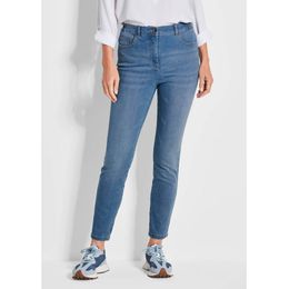 GOLDNER 7/8-Jeanshose Slim Fit Jeans BELLA mit Dehnbund in hellblau | Gr.: 46
