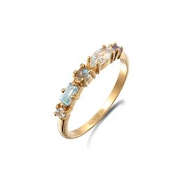 Elli Ring 925 Sterling Silber Oval, Viereck in Gold | Gr.: 56