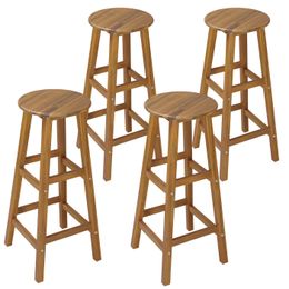 Casaria Barhocker 4er-Set Akazienholz 76x34x34cm