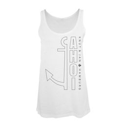 F4NT4STIC Tanktop Ahoi Anker Outlines Knut & Jan Hamburg in wei&szlig; | Gr.: M