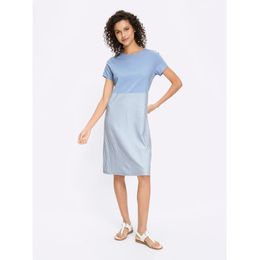 Heine Jersey-Kleid in eisblau-ecru-gestreift | Gr.: 50