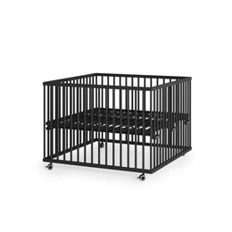 S&auml;mann Laufgitter mit Lattenrost & Schlupfsprossen - Black Edition - Premium | Gr.: 75x100 cm