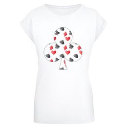 F4NT4STIC T-Shirt Kartenspiel Kreuz Herz Karo Pik Poker in wei&szlig; | Gr.: XS