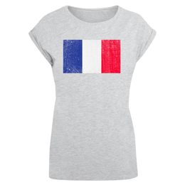 F4NT4STIC T-Shirt France Frankreich Flagge distressed in grau meliert | Gr.: XXL