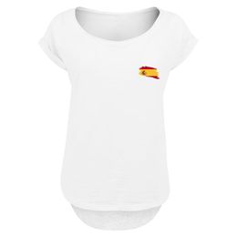 F4NT4STIC Long Cut T-Shirt Spain Spanien Flagge in wei&szlig; | Gr.: S