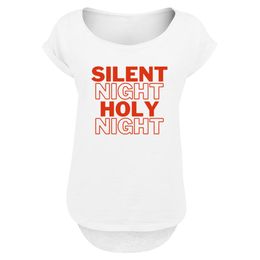 F4NT4STIC Long Cut T-Shirt Silent Night Holy Night Weihnachten in wei&szlig; | Gr.: XL