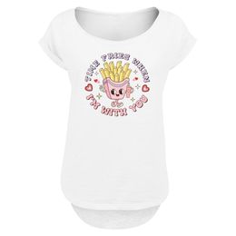 F4NT4STIC Long Cut T-Shirt Time Fries when I am with you Valentinstag in wei&szlig; | Gr.: S