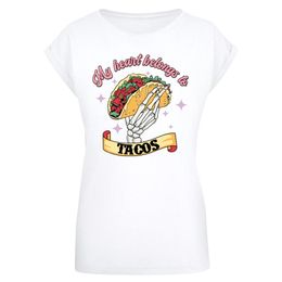 F4NT4STIC T-Shirt My Herz belongs to tacos in wei&szlig; | Gr.: XS