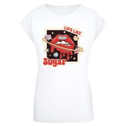 F4NT4STIC T-Shirt Lips like sugar retro Valentinstag in wei&szlig; | Gr.: S