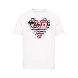F4NT4STIC T-Shirt I love you 01001001 Binary Code Herz Valentinstag in wei&szlig; | Gr.: 158/164