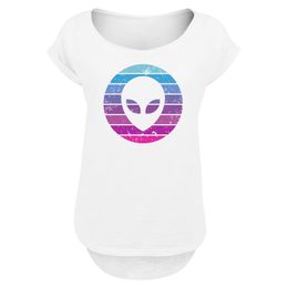 F4NT4STIC Long Cut T-Shirt Alien Kopf in wei&szlig; | Gr.: S