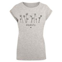 F4NT4STIC Extended Shoulder T-Shirt Dandelion Blume in grau meliert | Gr.: XL