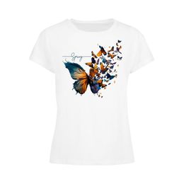 F4NT4STIC Ladies Box T-Shirt Schmetterling in wei&szlig; | Gr.: M