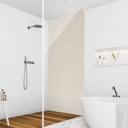 Duschr&uuml;ckwand 3D-Struktur Feines helles Steinterrazzo