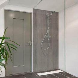 Duschr&uuml;ckwand 3D-Struktur Strukturierte Holzoptik Dunkelgrau