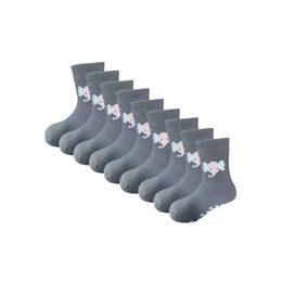 Yalion 9er Pack Socken Halbpl&uuml;sch in Grau | Gr.: 11-12